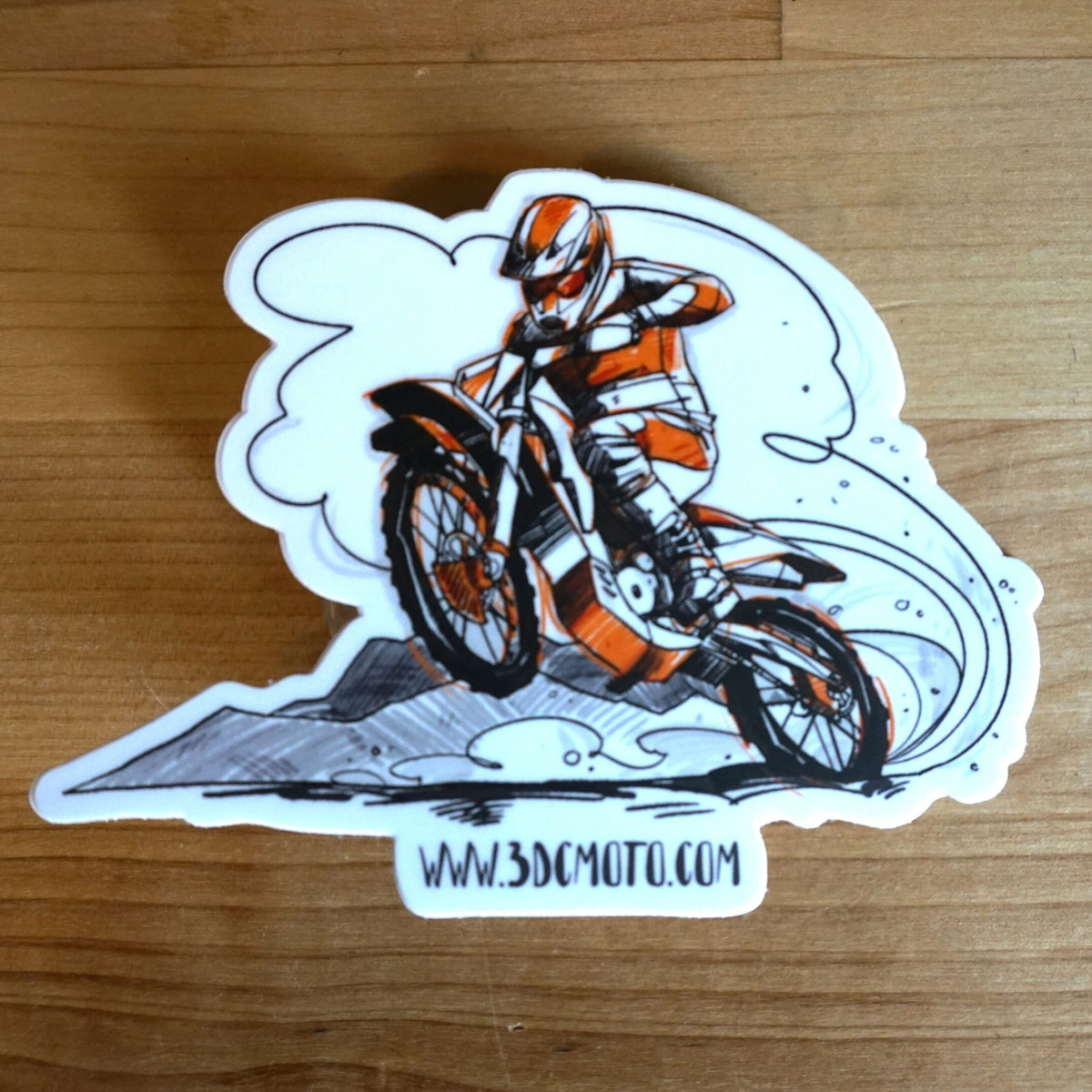 The Orange Rider Sticker – 3D Concepts Moto